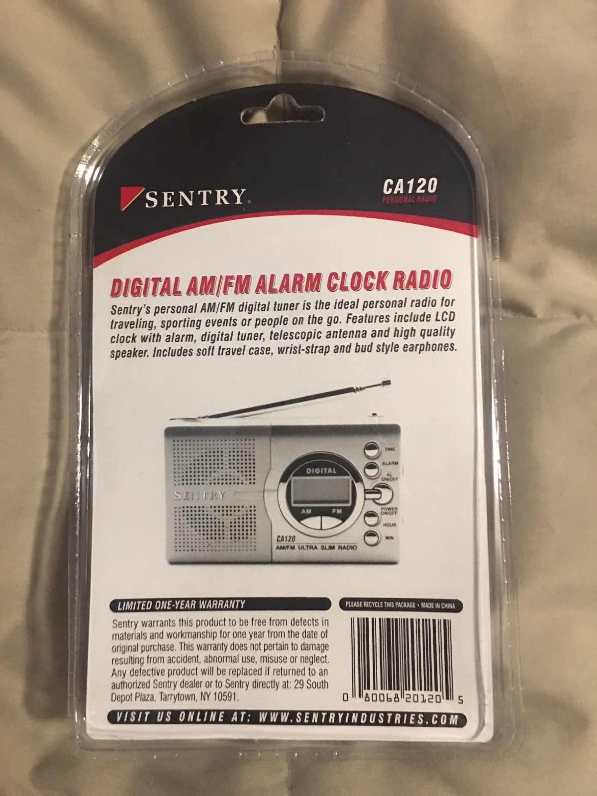 Vintage Sentry Ultra Slim Am/fm Portable Radio With Earbuds Model CA120 ...