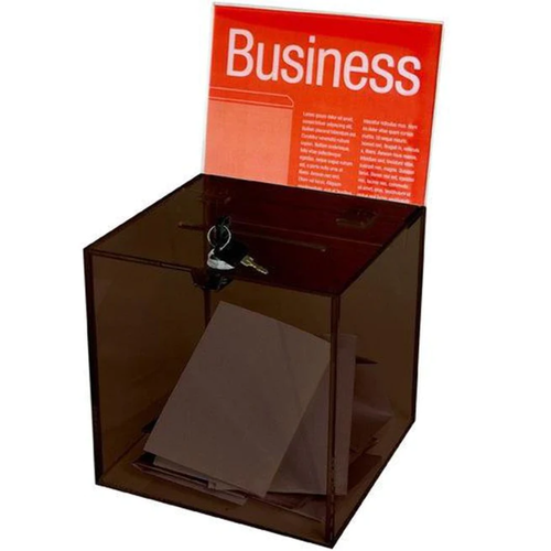 NEW Esselte Ballot Voting Vote Box Lockable Large Smoke Black Container ...