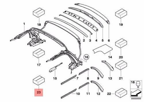 MINI R57 CONVERTIBLE ROOFTOP FABRIC REPAIR KIT 7276922 54347276922 NO🇺🇸 ...