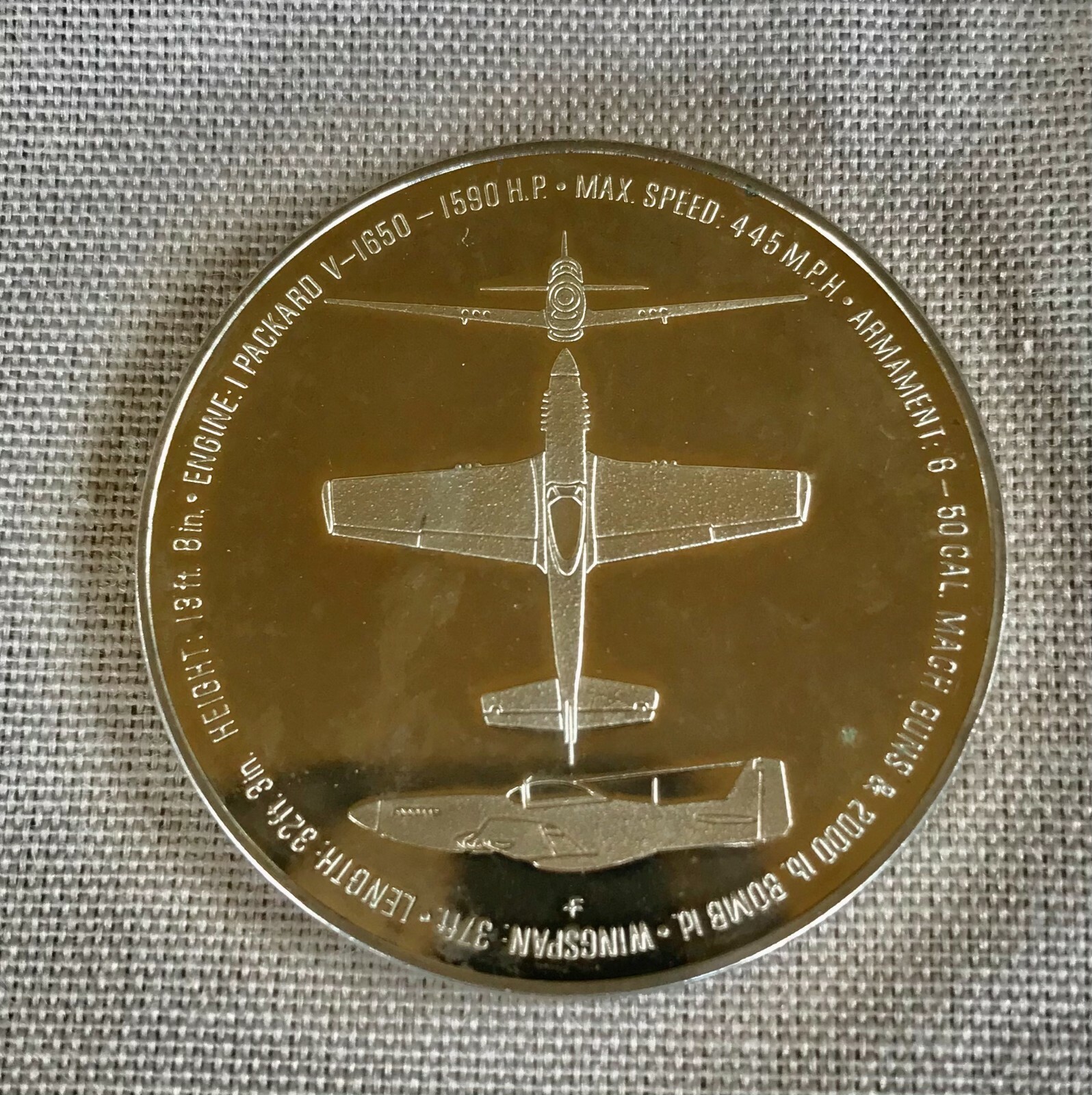 * UNITED STATES ARMY AIR FORCE* NORTH AMERICAN P-51 MUSTANG* TOKEN | eBay