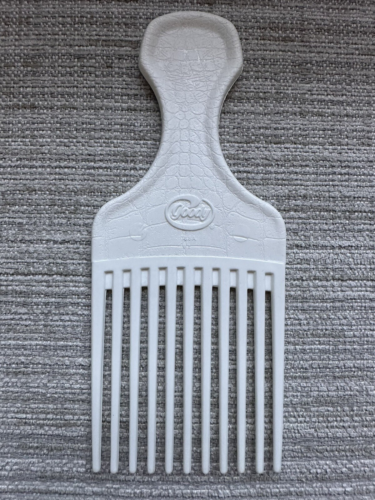 Vintage Goody White Hair Pick Textured Plastic Handle Lift Comb 6.5" | eBay