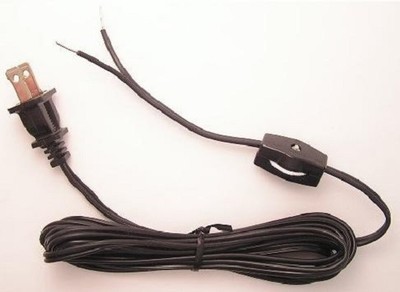 18 AWG 2 Conductor Black Power Zip Cord 18/2 SPT-1 with Inline Switch ...