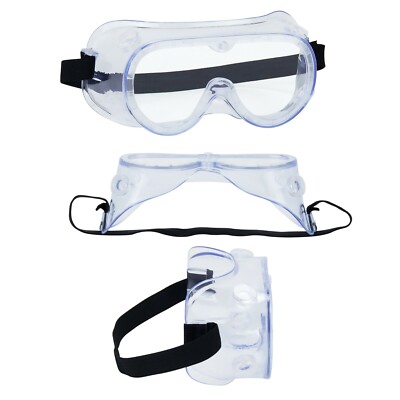 Safety Goggles Protective Anti-Fog Vent Glasses Eye Protection Lab Work ...