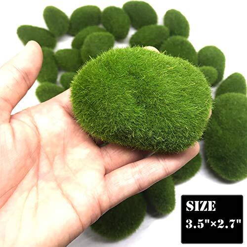 25 PCS 2 Size Artificial Moss Rocks Decorative Green Moss Balls Fake ...