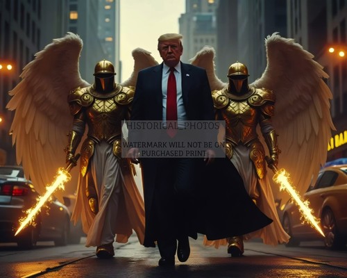 PRESIDENT DONALD TRUMP PROTECTED BY GUARDIAN ANGELS 8X10 AI PHOTO | eBay