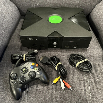 Original Microsoft Xbox Console Complete w Controller & Wires! ~ Works ...