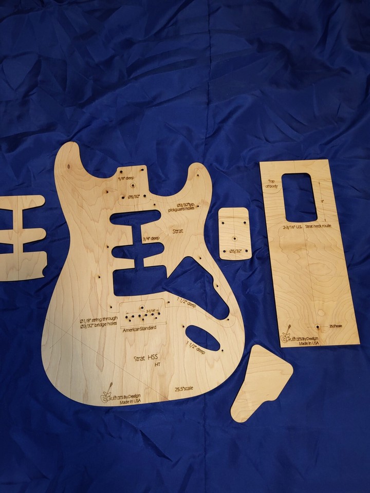 Hardtail Guitar Body Template Standard S Shape4 Strat Parts 3ply HSS | eBay