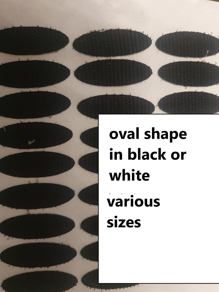 VELCRO® Oval Sticky Pads – 4 Sizes – Black or White – Hook, Loop or ...