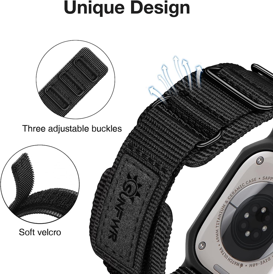 Rugged Apple Watch Band Case Nylon Sport iWatch Strap Cover Iwatch 49Mm ...