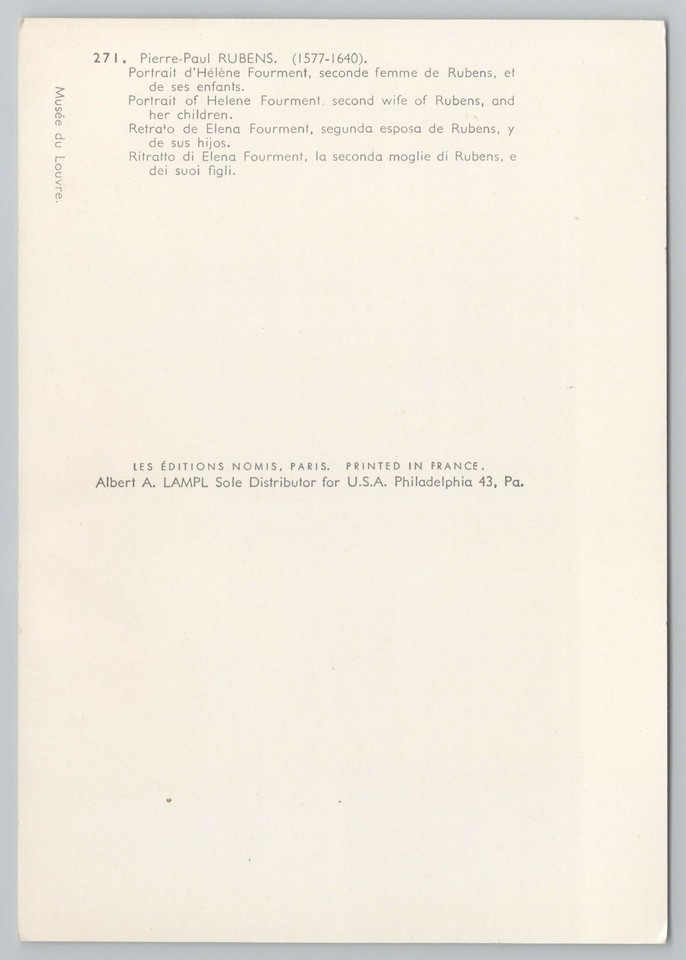 Art~Portrait Of Helene Fourment~Second Wife Of Rubens~Continental ...