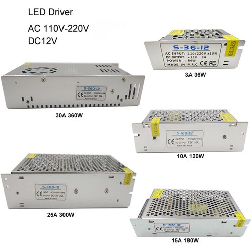 5A 10A 20A 30A 12VAC/DC Voltage Converter Regulated Switch Power Supply ...