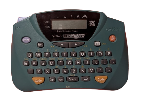 Brother PT-65 P-touch Label Maker LCD Screen + M Tape + 6 AA batteries ...