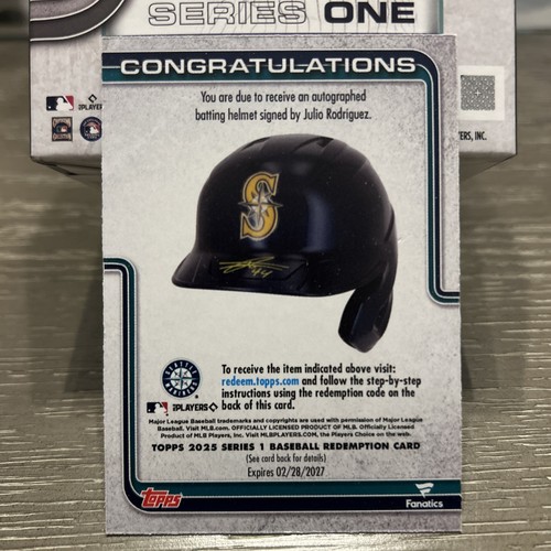 2025 Topps Series 1 Fanatics Excl Redem Card Julio Rodriguez Auto ...