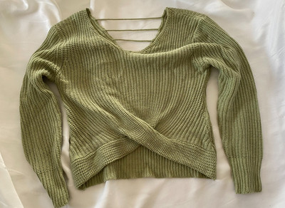 Poof Apparel Green Sweater With Cut Outs (L) | eBay