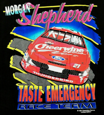Vtg 90s Morgan Shepherd Men's T-Shirt 2 Sided Nascar Cheerwine Racing ...