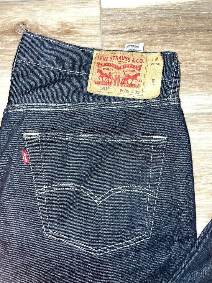 Levis 501 XX Jeans Men 35X32 (36x32) Black Straight Leg Cotton Denim ...