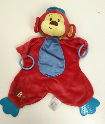 Baby Gund Lovey Red Color Fun Circus Monkers Monkey Teether Blanket ...