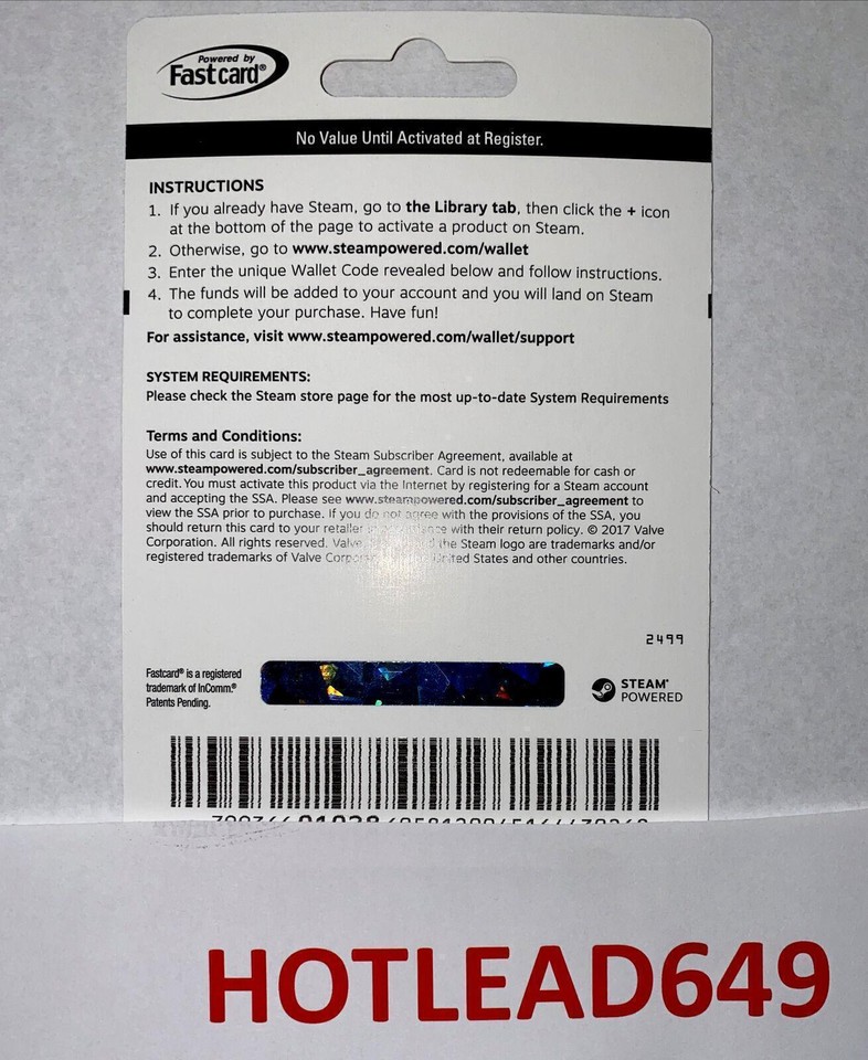 Steam Gift Card Pc Prepaid Giftcard Game Card Game Gift Card | eBay