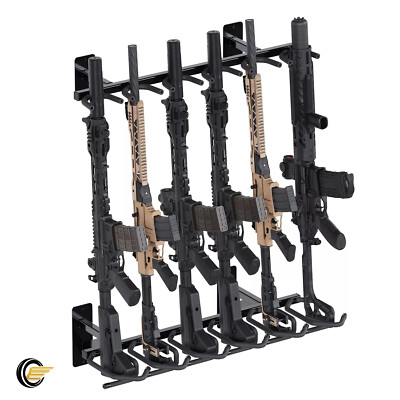 530LBS 6 Guns Rifle Rack Vertical Carbine Hanger Shotgun Hook Wall ...