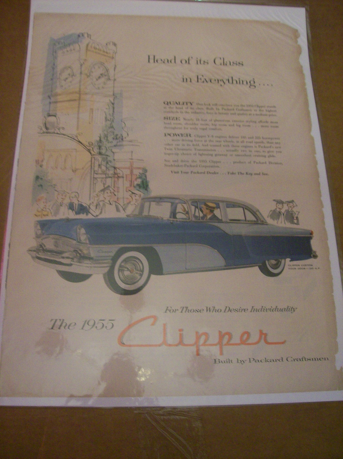Original 1955 Packard Clipper Magazine Ad - Head of Its Class in ...