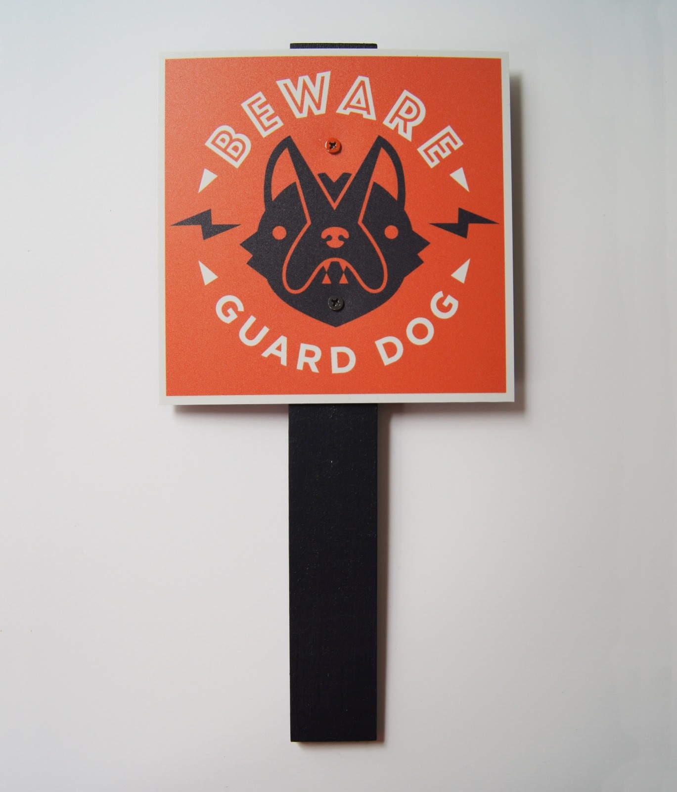 Beware of Guard Dog Security Sign, 6" x 6" on Wooden Stake, for Yard ...