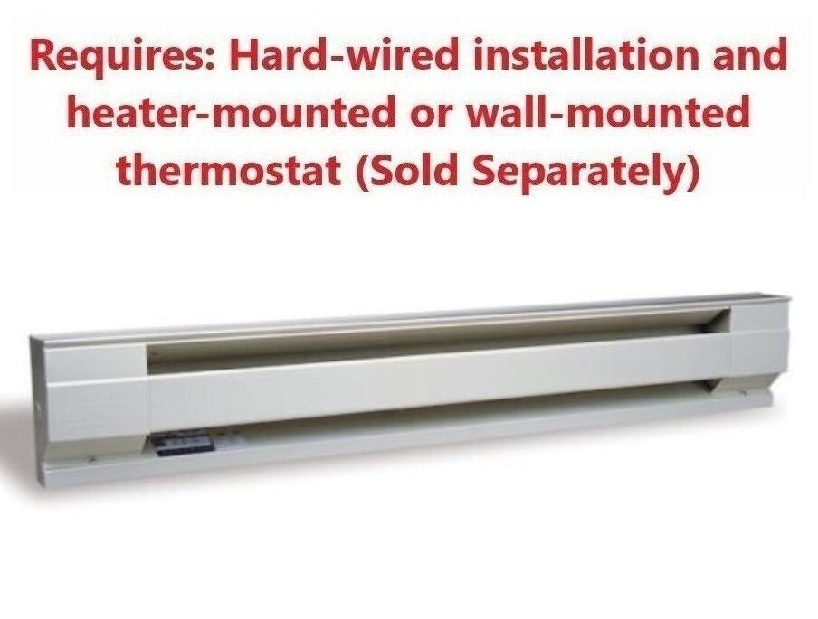 30" - 72" Electric Baseboard Heater White Steel 500 - 1500W 120V ...