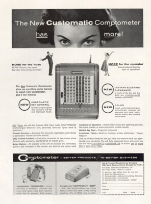 1957 Comptometer: New Customatic Vintage Print Ad | eBay