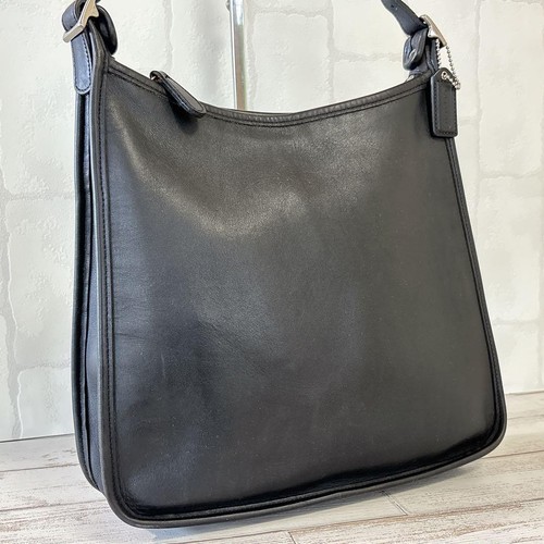 Rare Vintage Coach 9073 One Shoulder Bag Charm Belt Leather Black ...