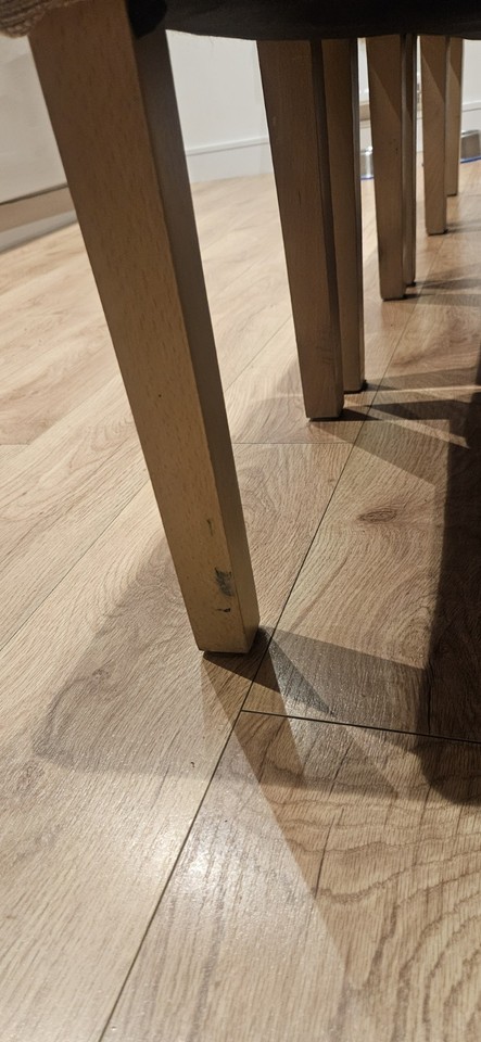 Glass Round Dining Table With Metal Drum Base & 4 Next Beige Dining ...