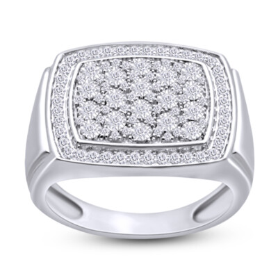 1/2 Ct Miracle Plate Setting Natural Diamond Mens Wedding Band Ring In ...