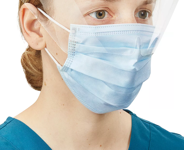 PROCEDURE FACE MASKS WITH EYE SHIELD, Splash ShieldZ, 50/bx DEROYAL 23 ...