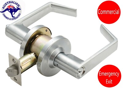 COMMERCIAL LOCKSET LEVER EMERGENCY EXIT DOOR LOCK SET ENTRANCE 60mm ...