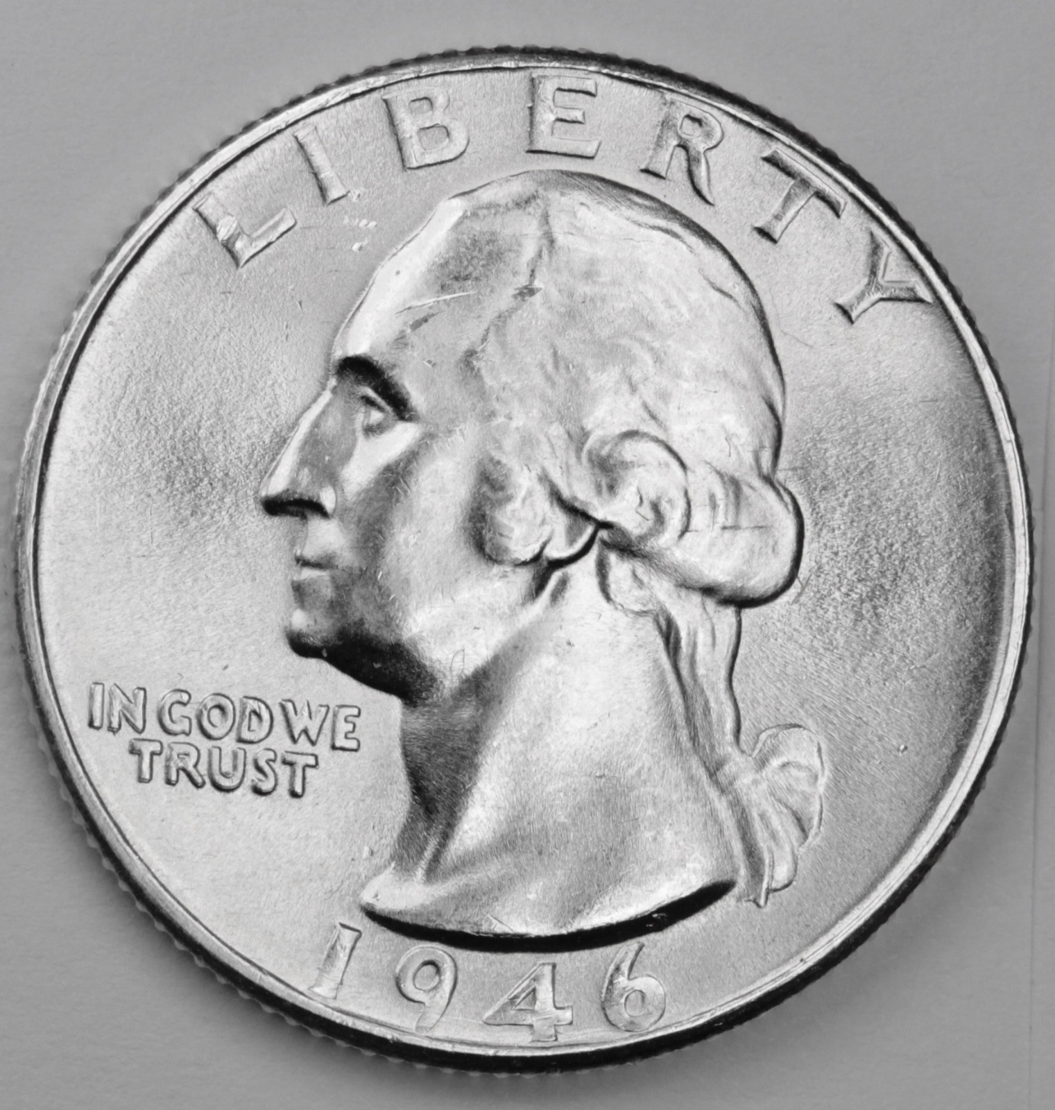 1946-d Washington Quarter. Blast White, Minimum Bag Marks. Choice BU ...