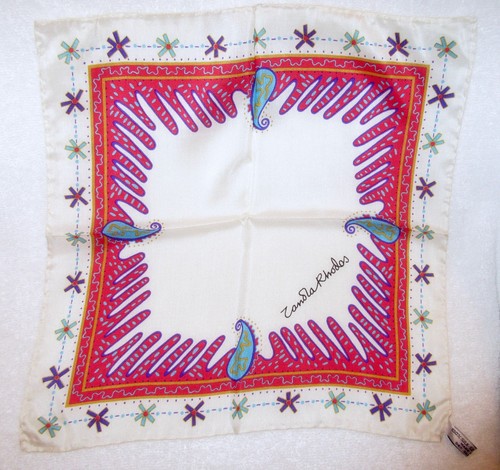 New Vintage Zandra Rhodes Scarf Paisley Geometric Signed Italy 100% ...