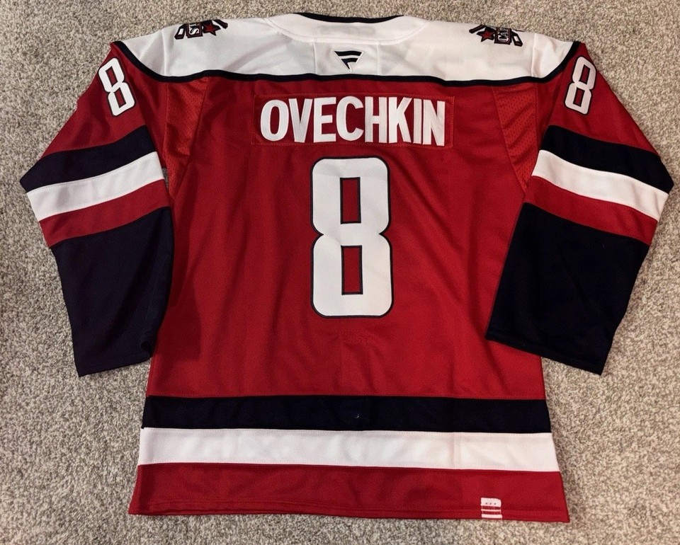 Brand New Stitched Red/Blue Screaming Eagle Capitals Ovechkin XL Jersey ...