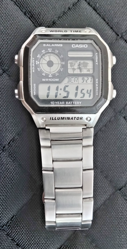 Casio Royale 3299 AE-1200WH Illuminator World Time Digital Watch ...