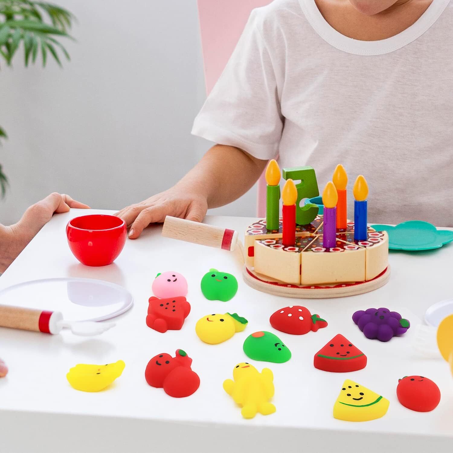 Mochi Squishy Toys 34PCS Mini Kawaii Fruit Squishies Soft Fidget Toys ...