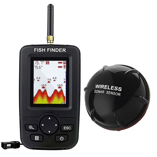 Portable Wireless 125KHZ 45m/147ft Sonar Depth Sounder Alarm for Ice ...