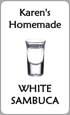 White Sambuca Labels for Homemade Drinks Homebrew Personalised Alcohol ...
