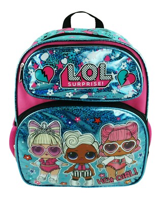 LOL Surprise! "Hey Girl!" Deluxe Toddler Kids Size 12" Backpack Teal ...