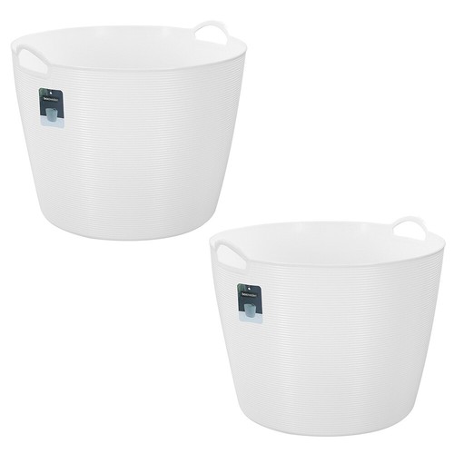 2x Boxsweden Decor Flexi Tub 45cm Round Storage Home Organiser Basket ...
