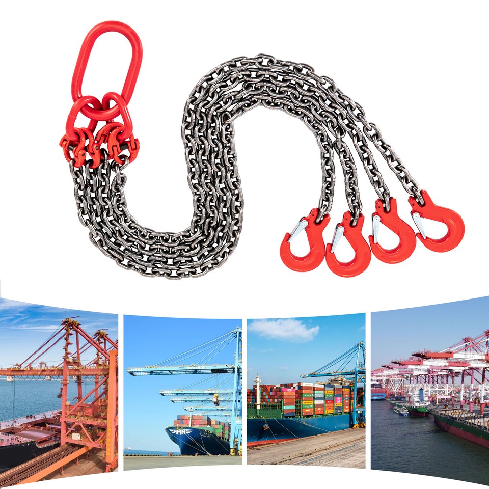 5Ton Chain Sling 5/16" in 4 Legs with Sling Hooks G80 Lifting Chain ...