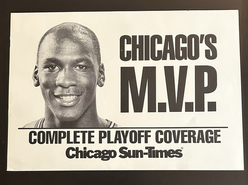 Michael Jordan 1991 Chicago Sun-Times MVP Newsstand Sign Poster Chicago ...