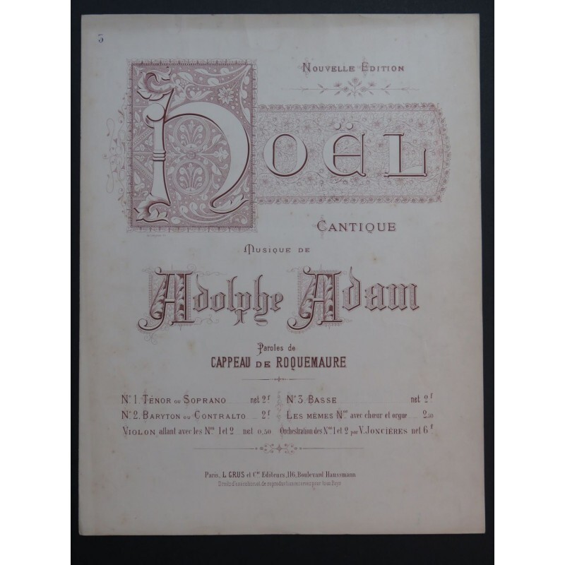 ADAM Adolphe Noël Chant Piano | eBay