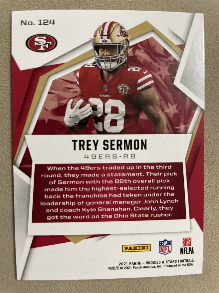 2021 Panini Rookies & Stars Trey Sermon Rookie Card #124 SF 49ers | eBay