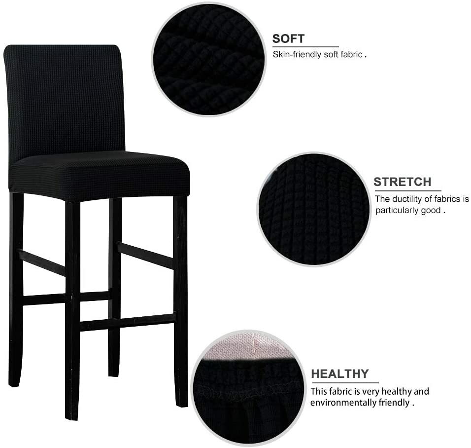 Stretch Jacquard Fabric Counter Stool Chair Covers Pub Bar Barstool ...