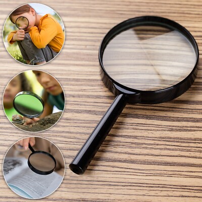 90MM POWERFUL MAGNIFYING GLASS HANDHELD AID 5X LARGE READING JEWELLERY ...