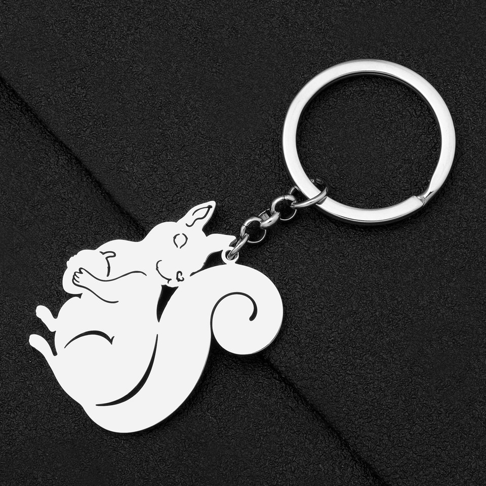 Stainless Steel Squirrel Keychains Keyrings Animals Bag Charms Gifts ...