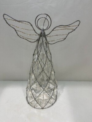 Metal Angel Figurine with Diamond Shaped Beads | eBay