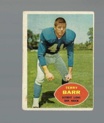 Terry Barr 1960 Topps Football Card #47 Detroit Lions | eBay